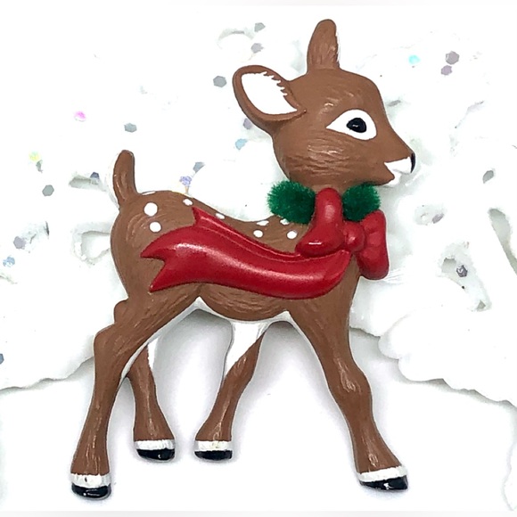 Hallmark | Jewelry | Vintage Hallmark Hmk Cds Christmas Baby Deer Fawn ...